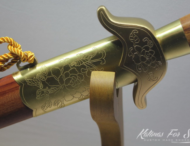 1095 Folded Steel Chinese Jian Hand Craft Brass Fittings - Katanas For Sale