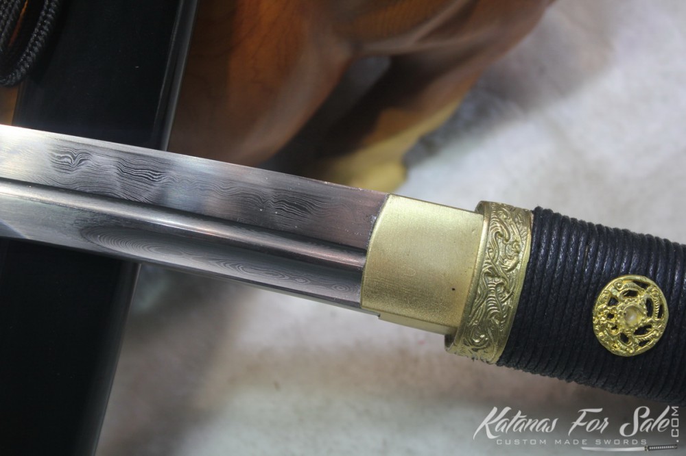 1095 Steel Folded Clay Tempered Tanto with Full Brass Fittings ...