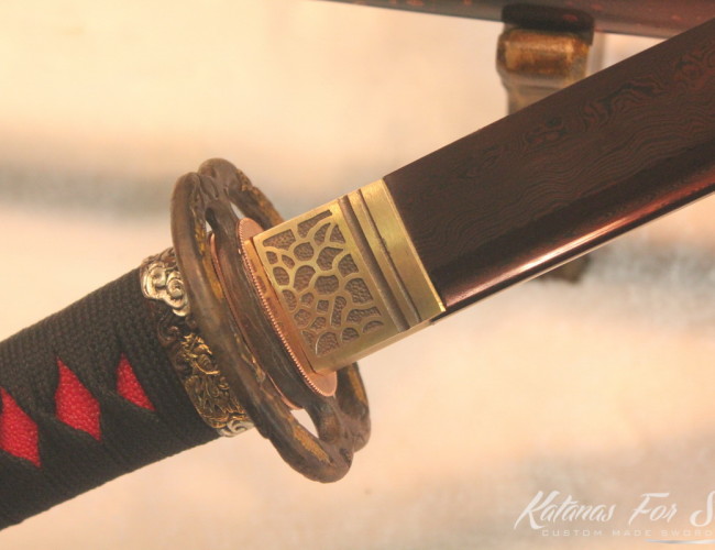 1095 Red Folded Carbon Steel Katana High Quality Copper Fittings ...