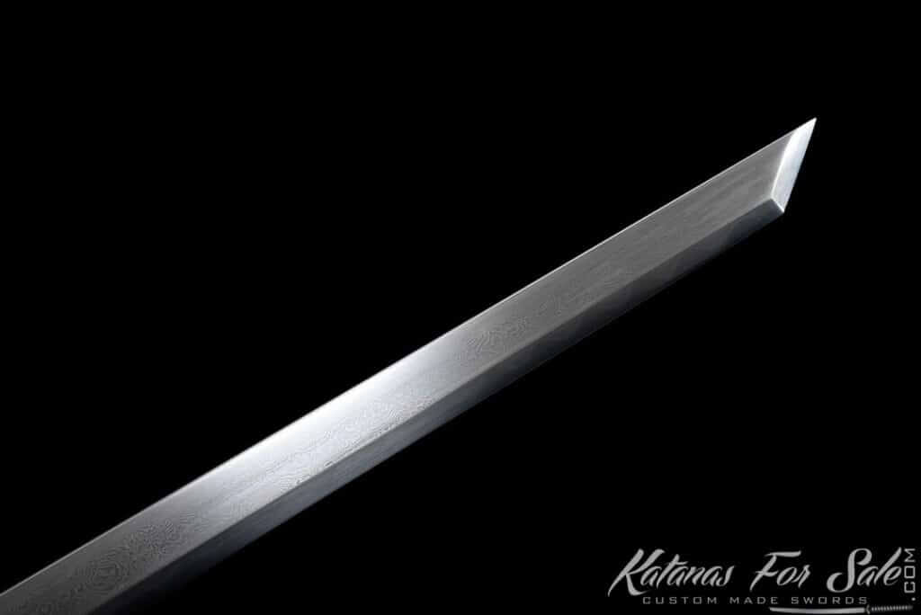 T10 Folded Clay Tempered Ninjato Straight Blade - Katanas For Sale