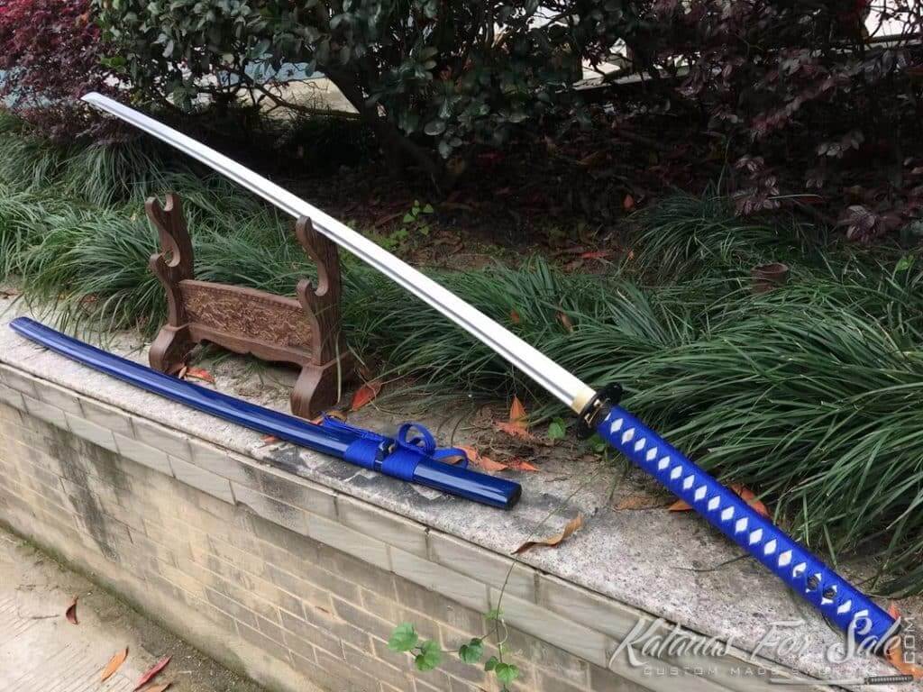 Nodachi Sword 1060 Carbon Steel with Blue Saya